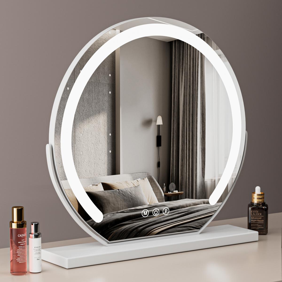 FREYARA Round Makeup Vanity Mirror 24"/60cm Large for Dressing Table ...
