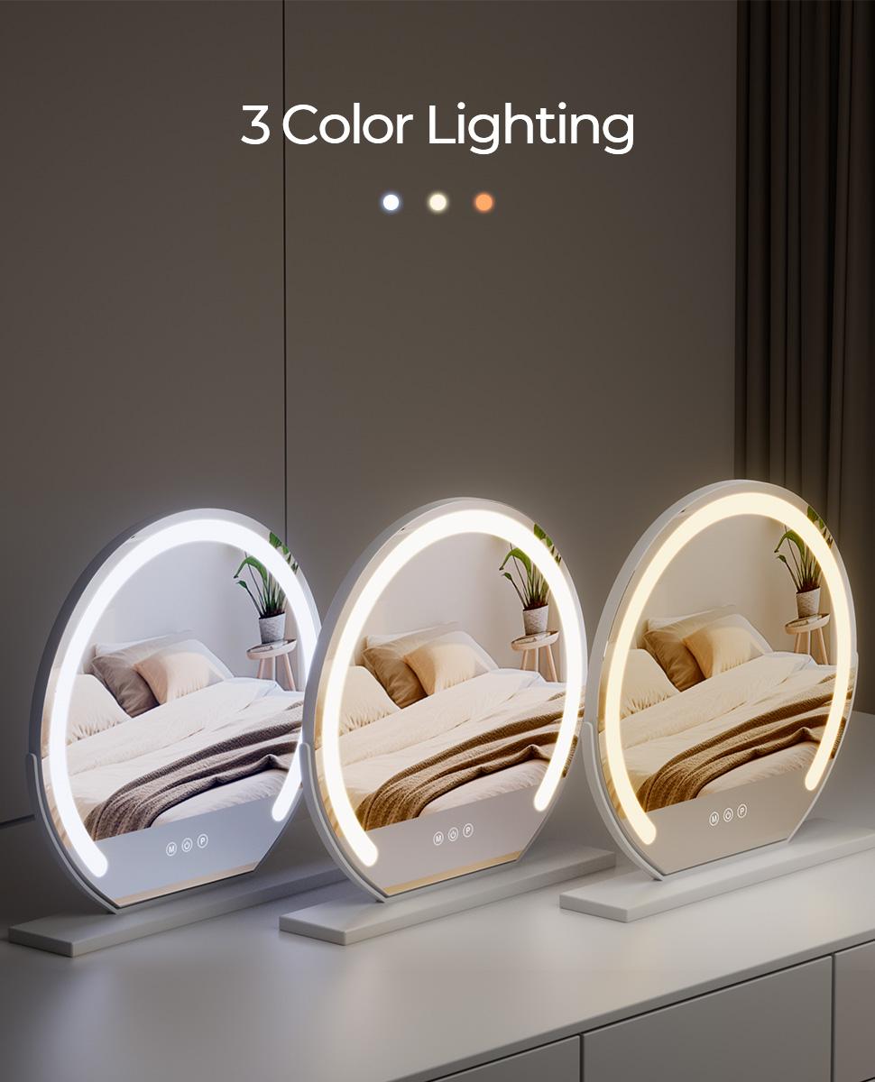 FREYARA Round Makeup Vanity Mirror 24"/60cm Large for Dressing Table ...