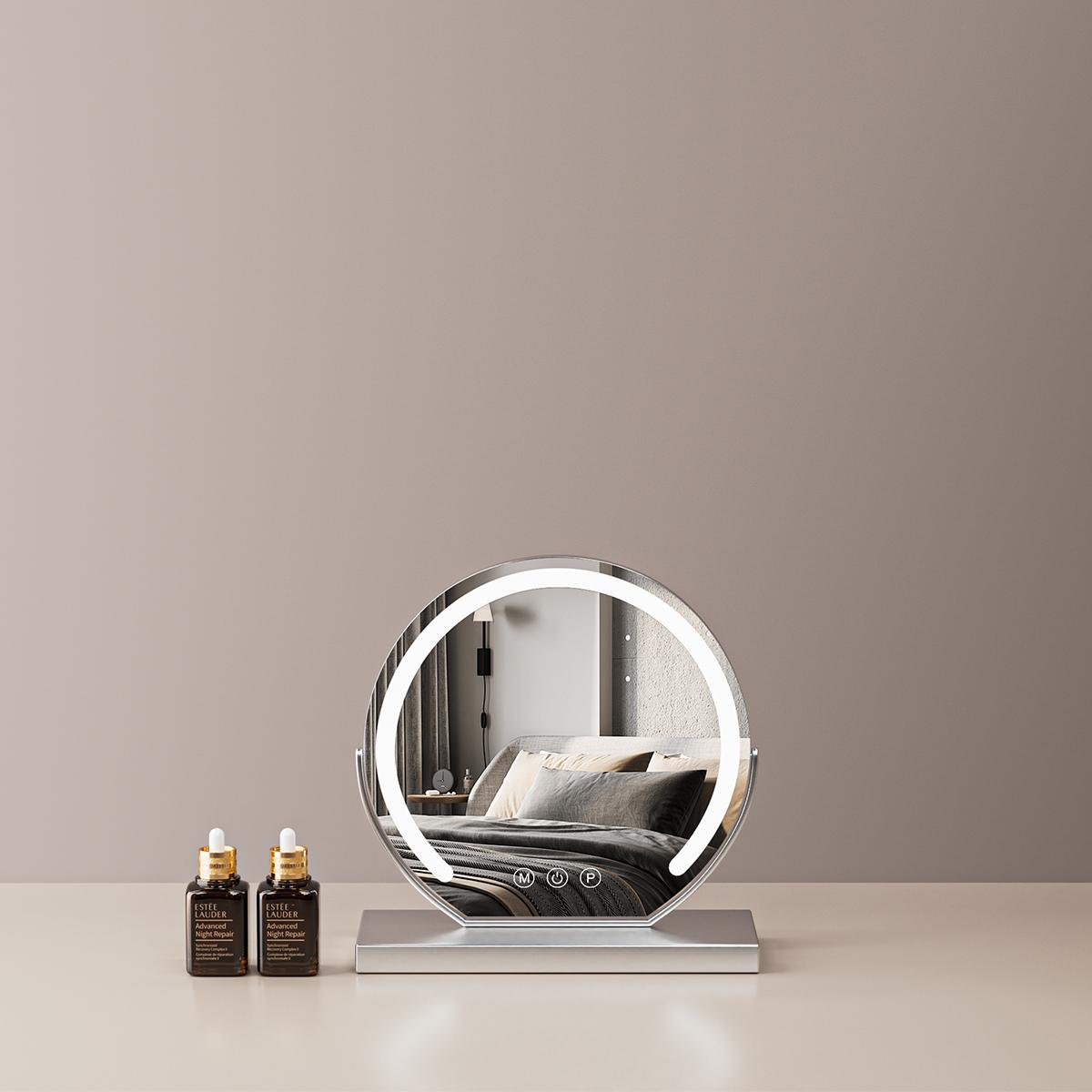 FREYARA 12"/30cm Large Round Vanity Mirror for Dressing Table Bedroom ...