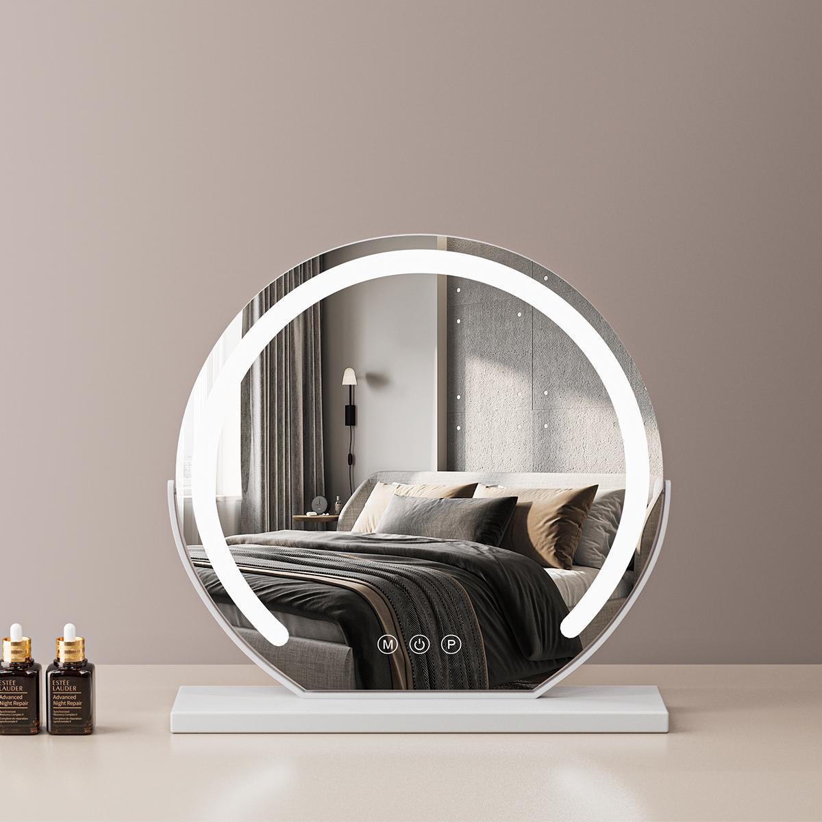 FREYARA 20"/50cm Large Round Vanity Mirror for Dressing Table Bedroom ...