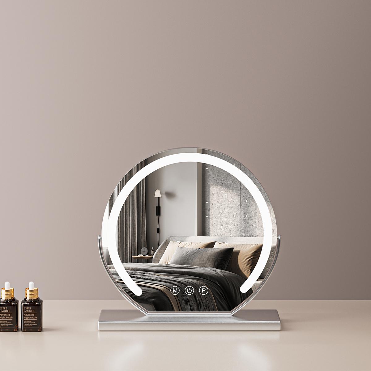 FREYARA 16"/40cm Large Round Vanity Mirror for Dressing Table Bedroom ...