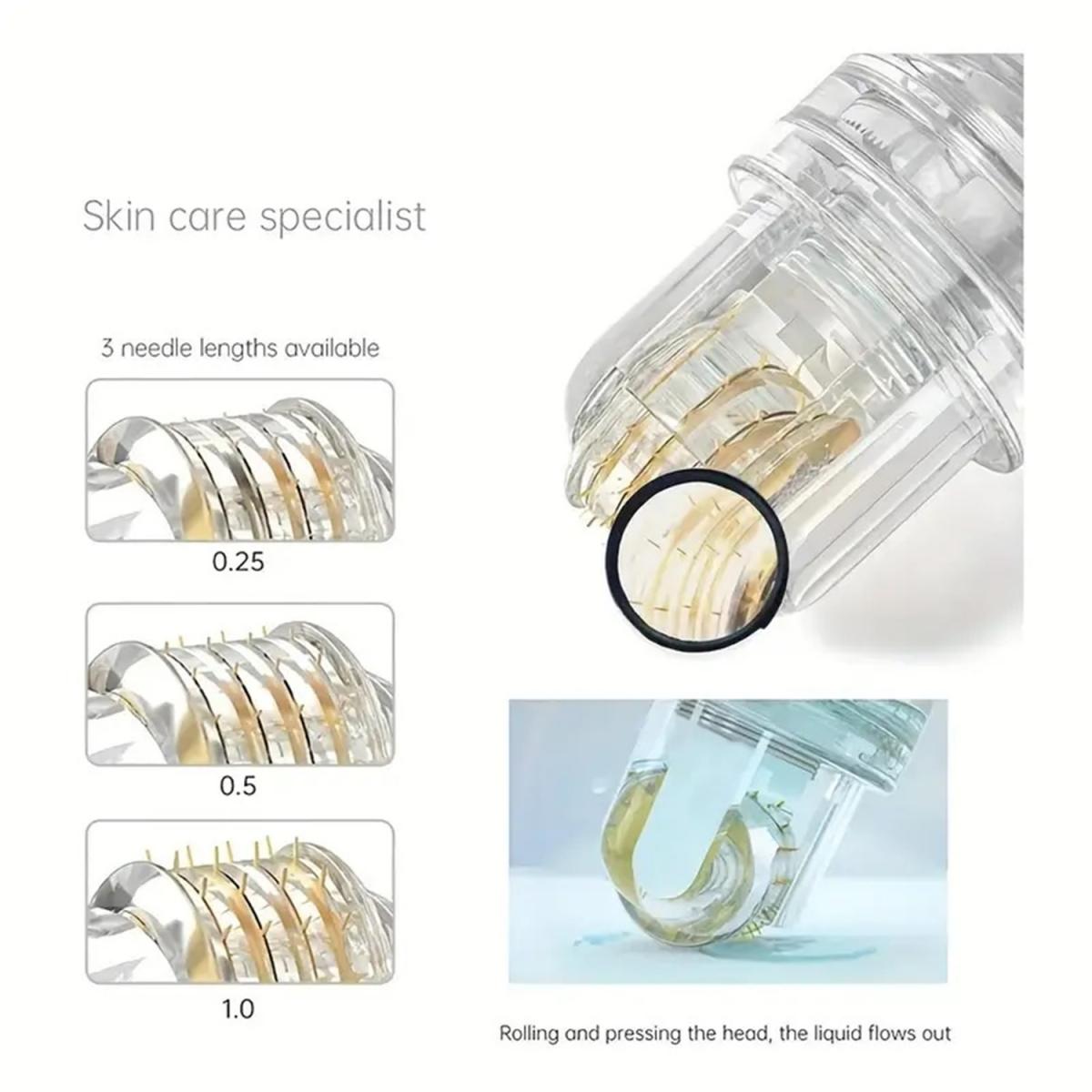 FREYARA Hydra Roller 64pin Microneedling Serum Applicator, 1.0mm Length