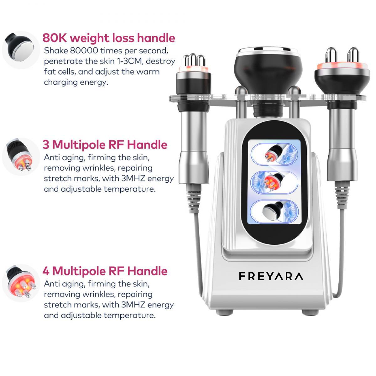 FREYARA 80K Cavitation Machine, 3in1 Ultrasonic Body Slimming System ...