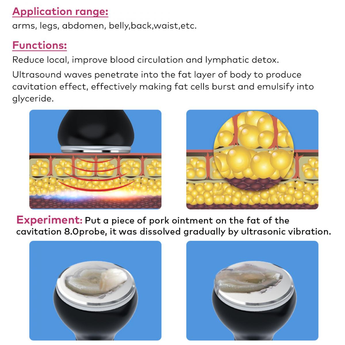 FREYARA 80K Cavitation Machine, 3in1 Ultrasonic Body Slimming System ...