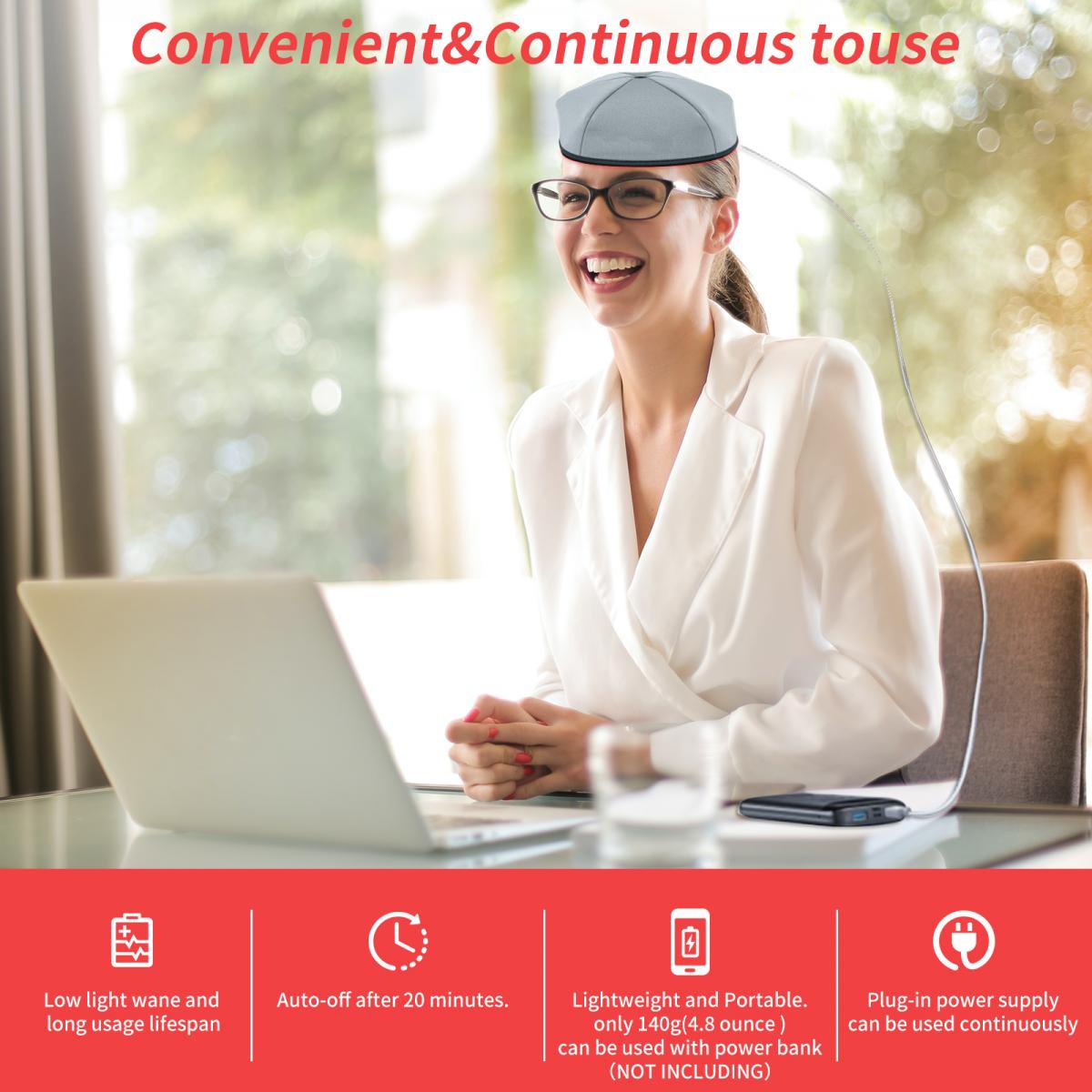 FREYARA 120-LED Light Therapy Cap FDA-Approved Solution for Thicker ...