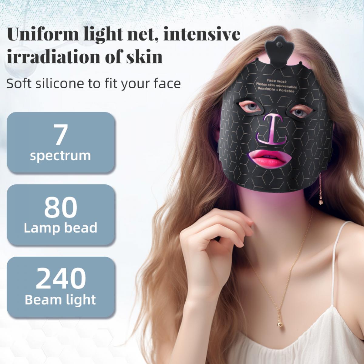 FREYARA 7-Color LED Light Therapy Silicone Face Mask Wireless Design ...