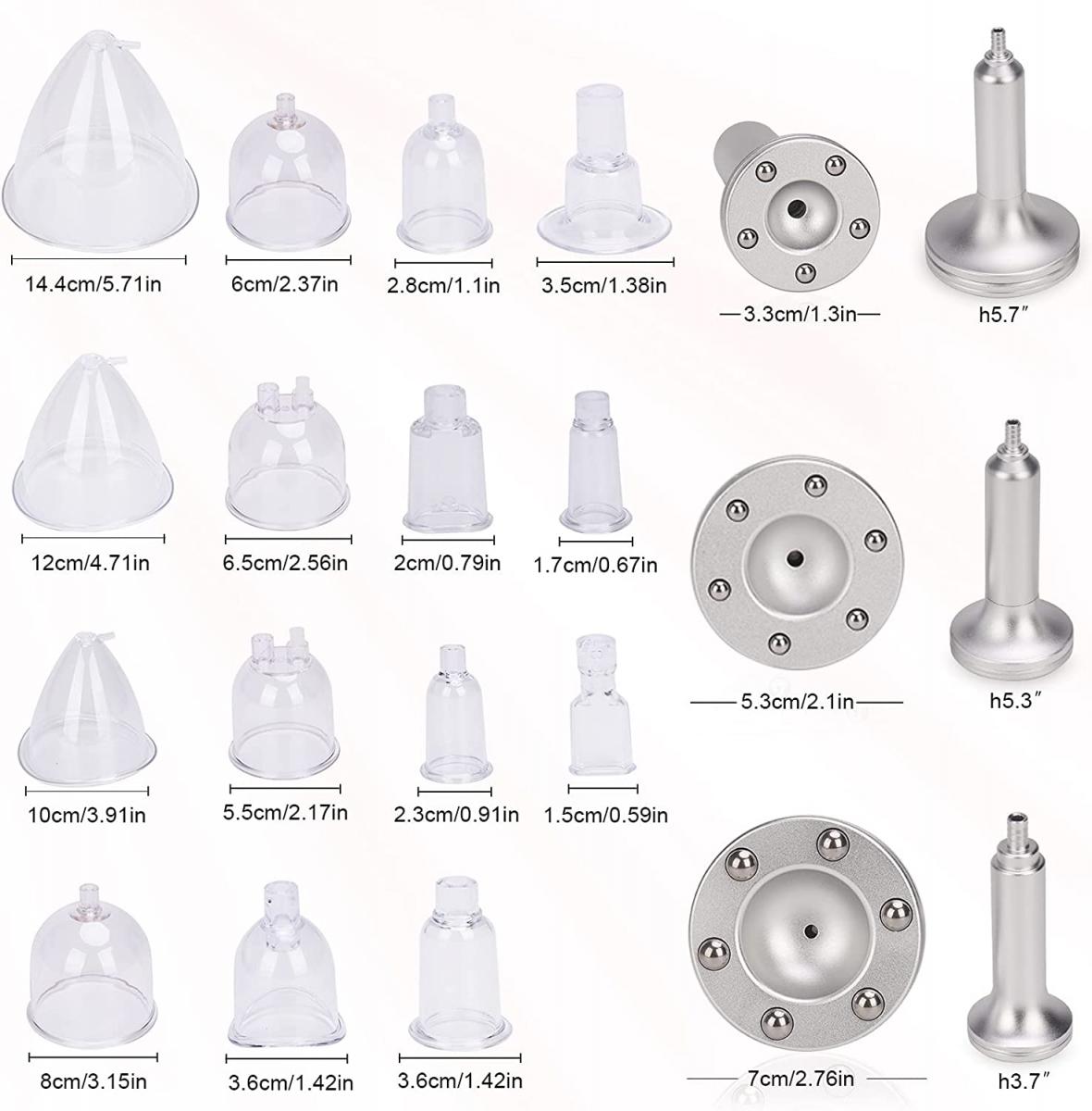 FREYARA Vacuum Cupping Therapy Machine with 24 Acrylic Cups, for Breast ...