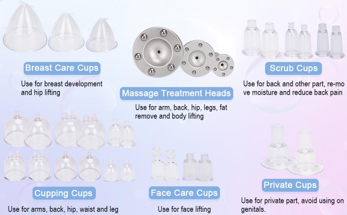 FREYARA Vacuum Cupping Therapy Machine with 24 Acrylic Cups, for Breast ...