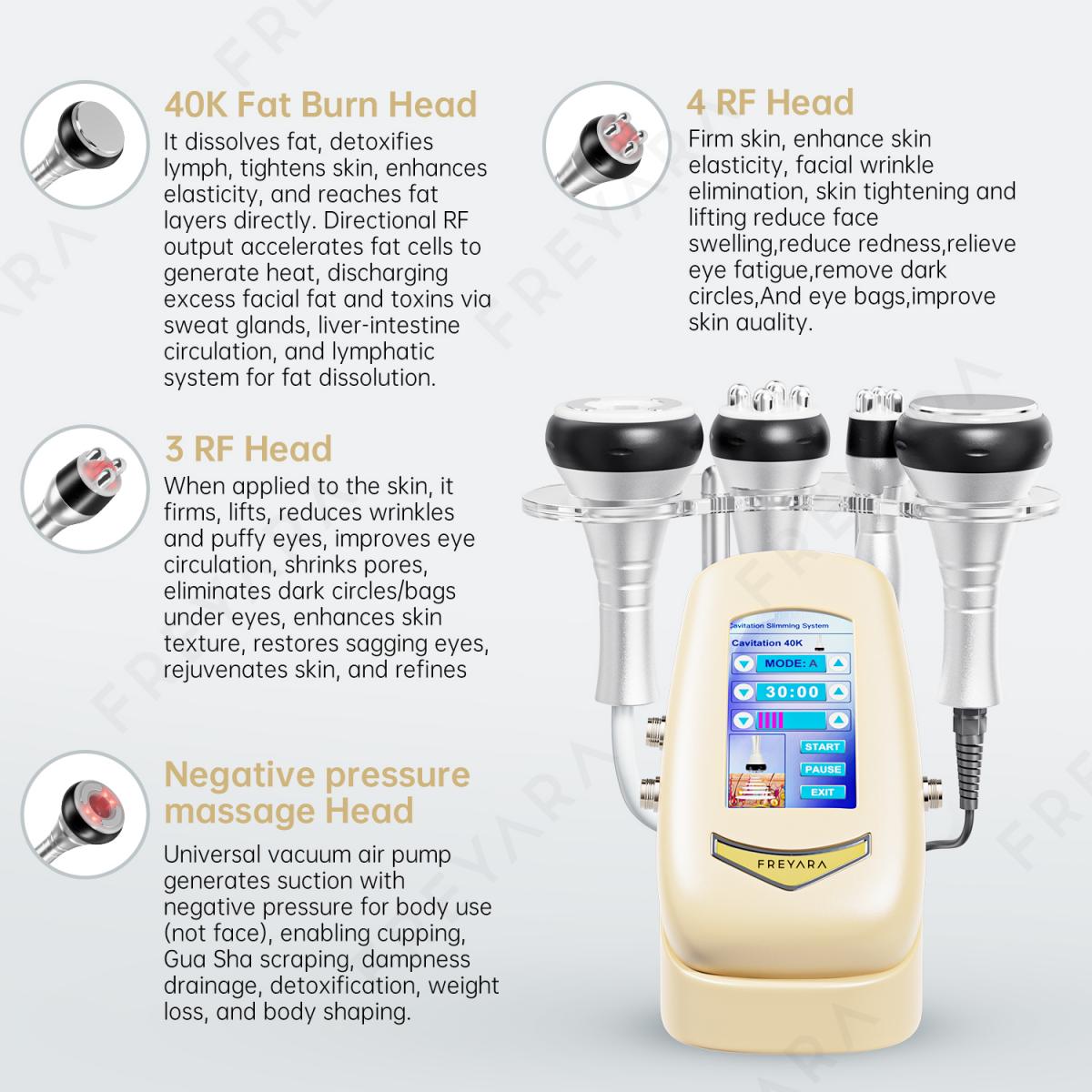 FREYARA 4in1 40K Radio-frequency Vacuum Ultrasonic Cavitation Machine ...