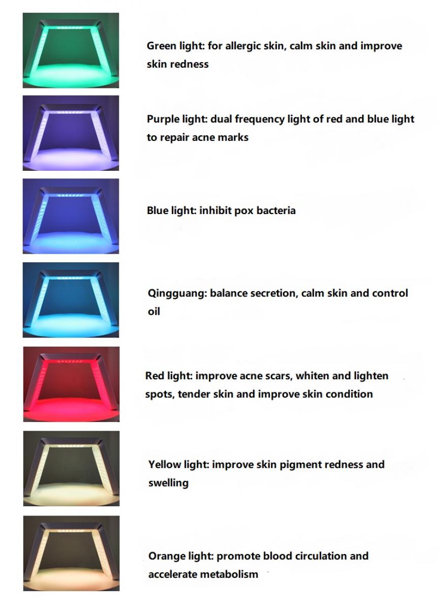 FREYARA 7 Color LED Light Therapy Facial Care Machine, 225 Light Beads ...