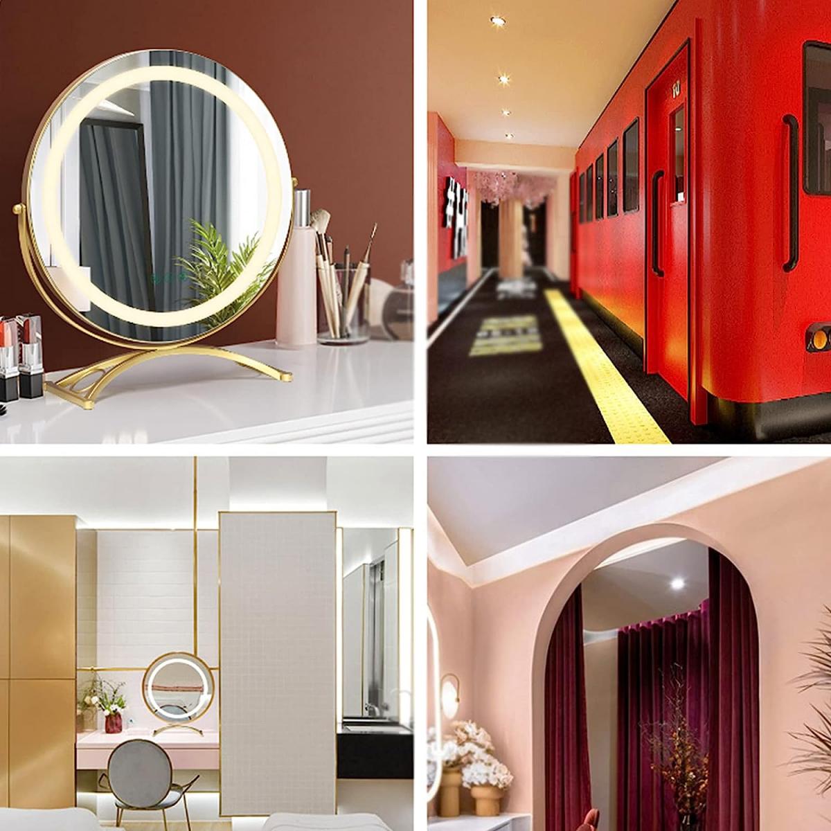 FREYARA Round Vanity Mirror 50cm/20" Large for Dressing Table, 3 Light ...