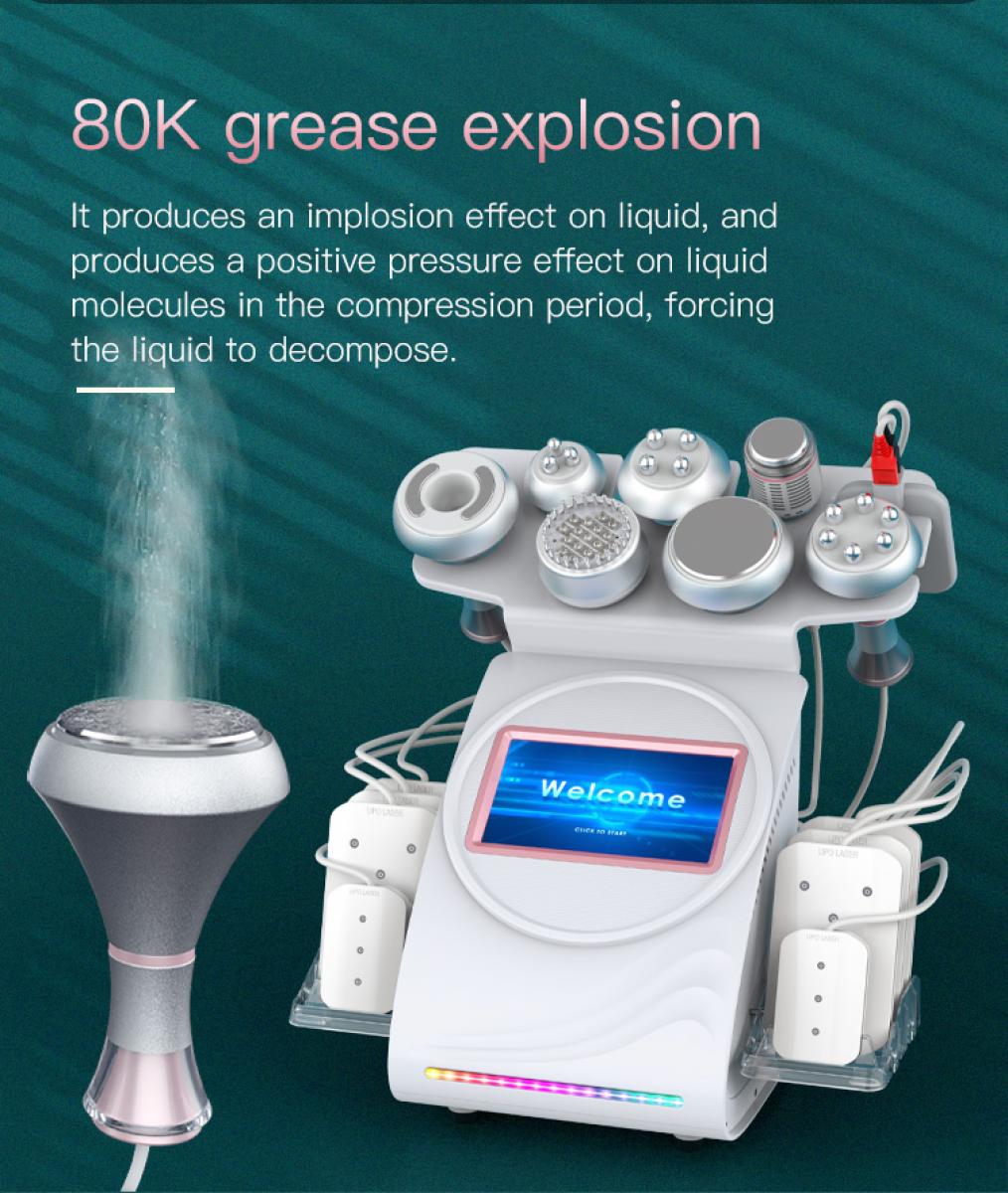 9in1 80K RF Ultrasonic Cavitation Machine with Fat Laser Pad