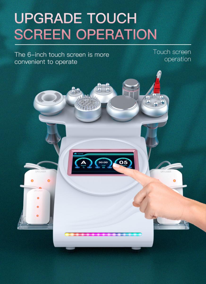 9in1 80K RF Ultrasonic Cavitation Machine with Fat Laser Pad